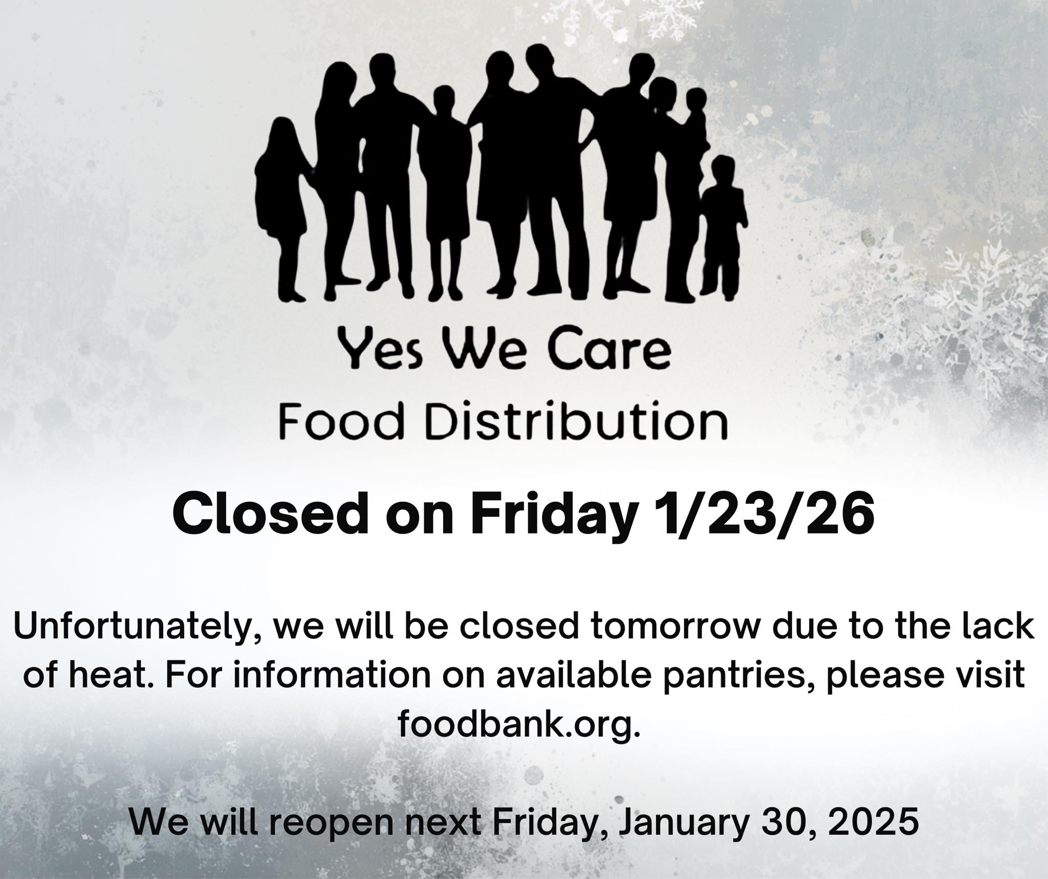 Yes We Care Food Distribution Closed Today | FoodHelpWorcester.org